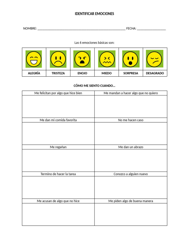 Actividad - Identificar Emociones | PDF