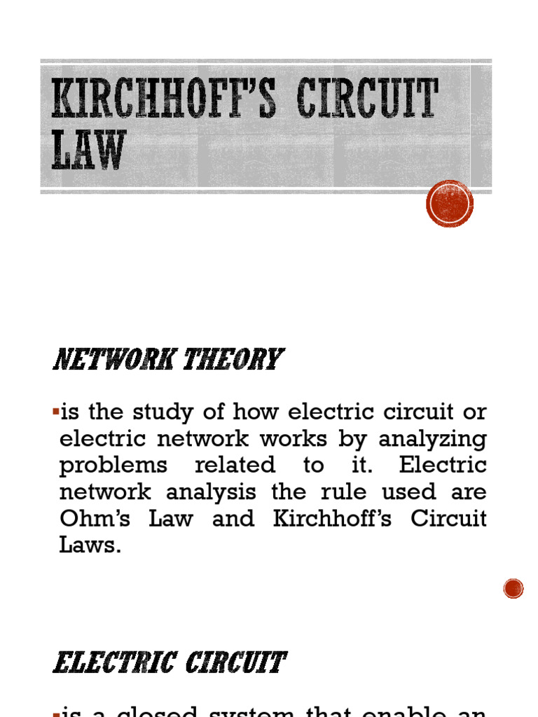 KIRCHHOFFS-CIRCUIT-LAW | PDF | Electrical Network | Electronic Engineering