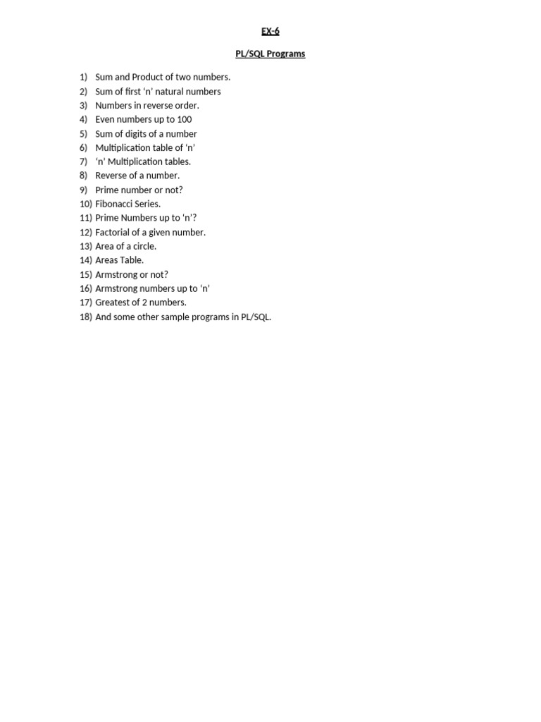Ex-6 PLSQL | PDF
