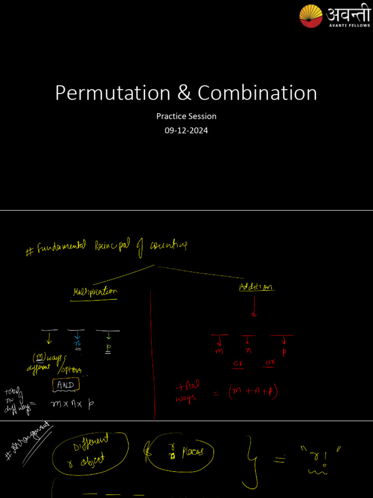 Permutation & Combination L1 | PDF