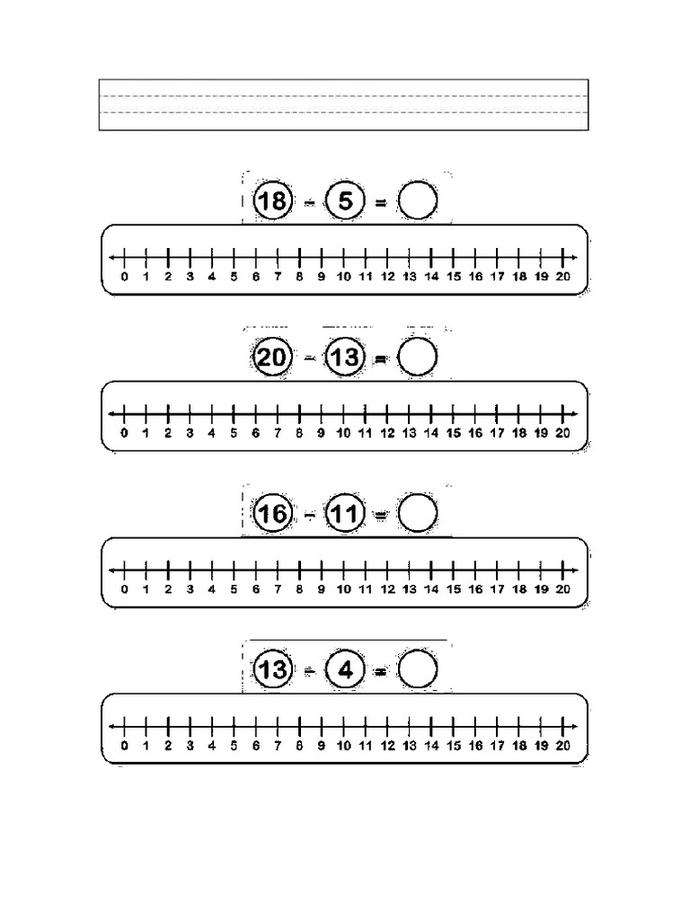 fichas resta en la recta numérica | PDF