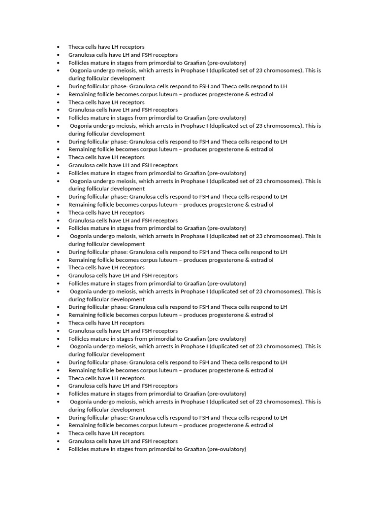 Theca Cells Have LH Receptors | PDF | Luteinizing Hormone ...