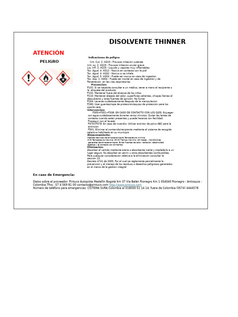 THINNER ROTULADO | PDF