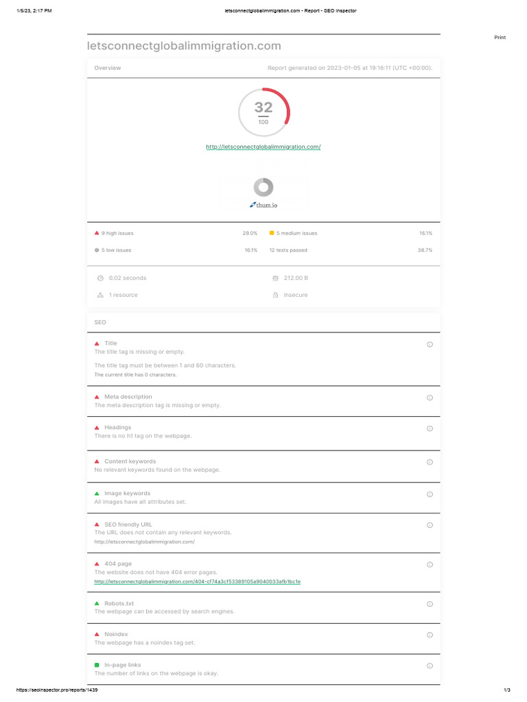 Report | PDF | Html | Search Engine Optimization