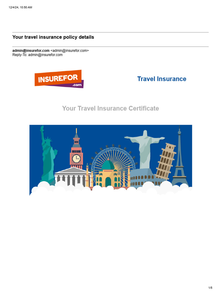 Travel Insurance Policy Details | PDF | Liability Insurance | Insurance