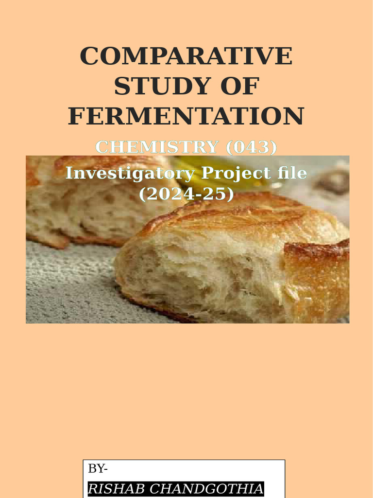 Comparative Study of Fermentation | PDF | Fermentation In Food ...