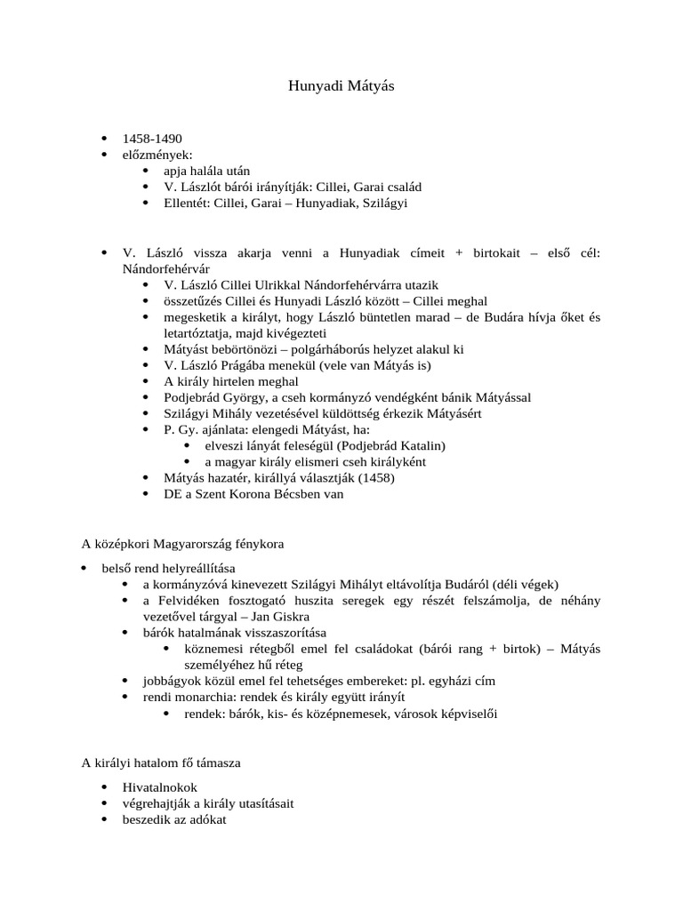 Hunyadi Mátyás | PDF