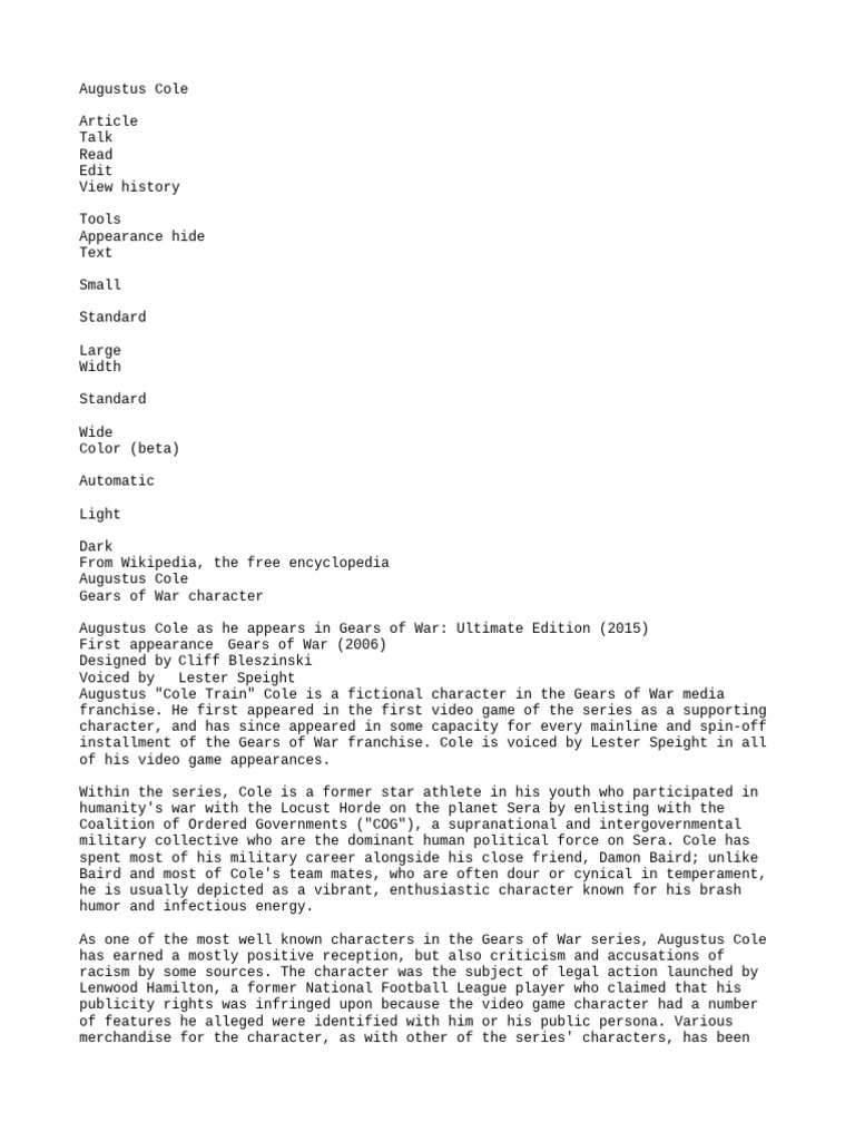 Augustus Cole | PDF
