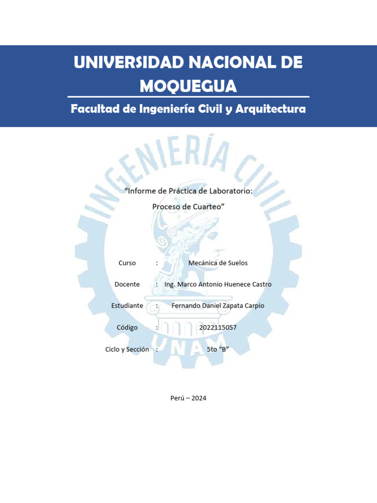 1 Informe de Cuarteo | PDF | Laboratorios