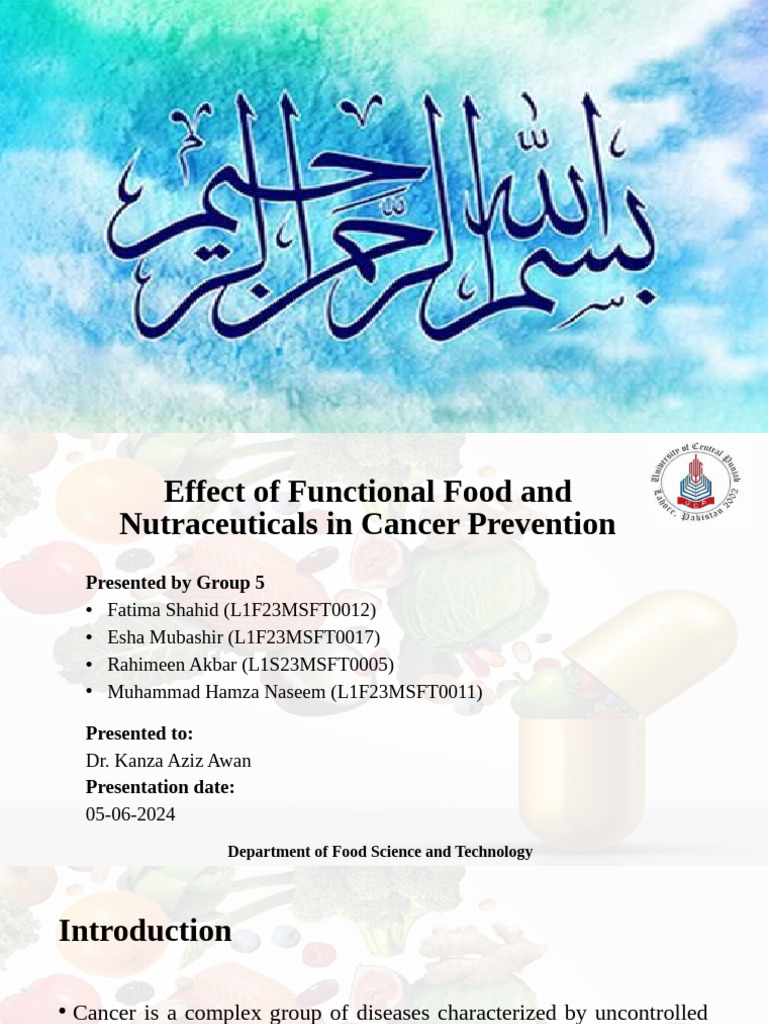 Functional Foods in Cancer Prevention | PDF | Cancer | Medical Specialties