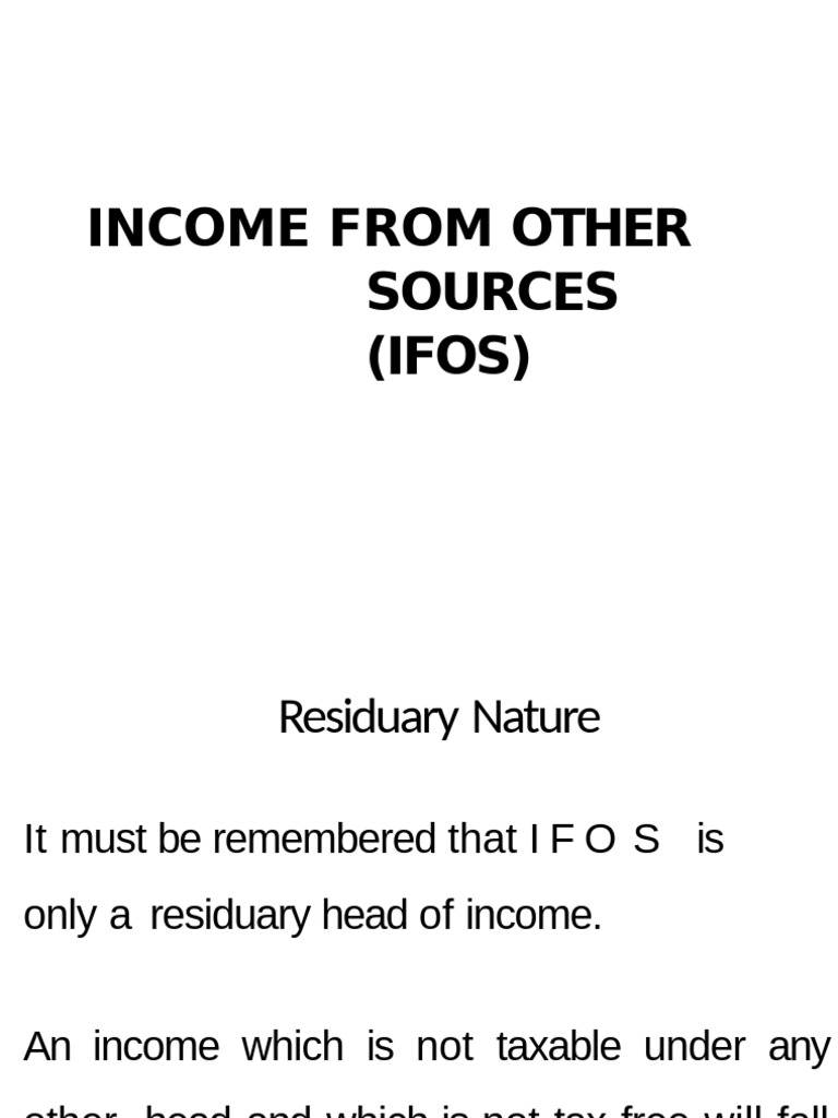 Understanding Income From Other Sources | PDF | Expense | Taxes