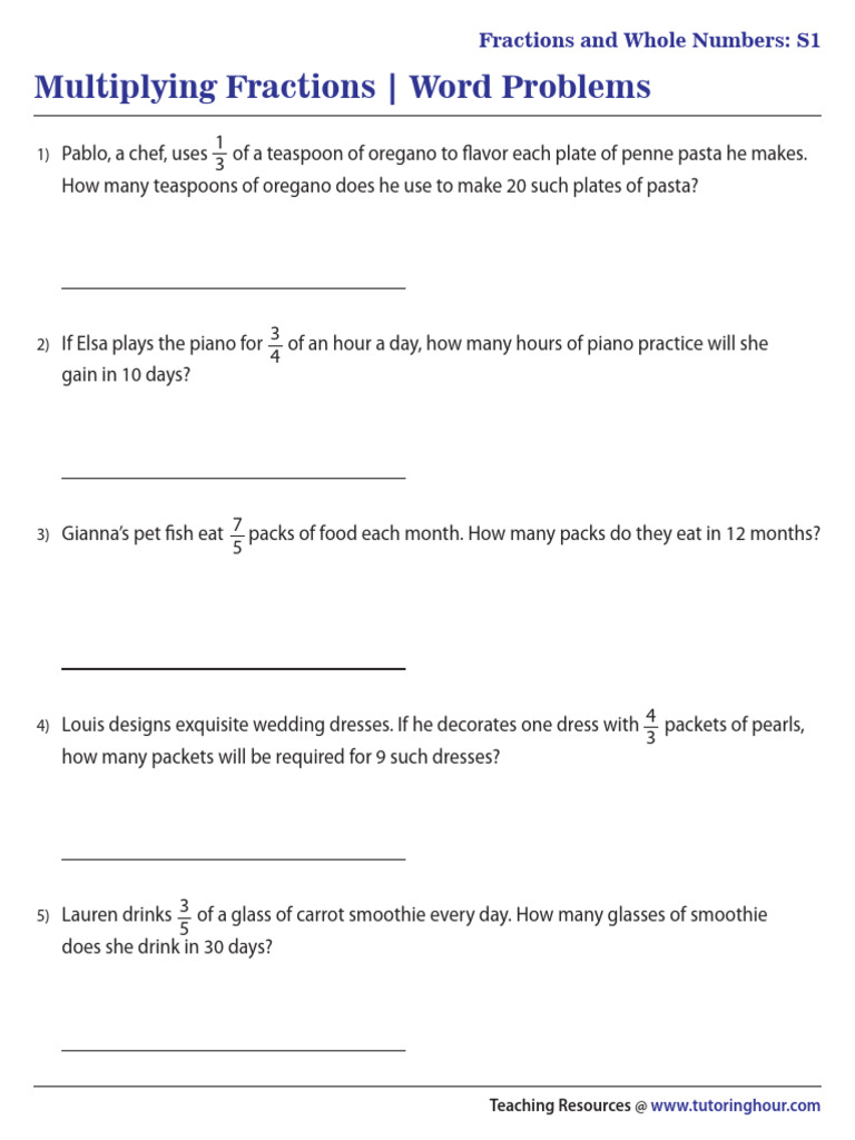 Fractions Whole Numbers | PDF