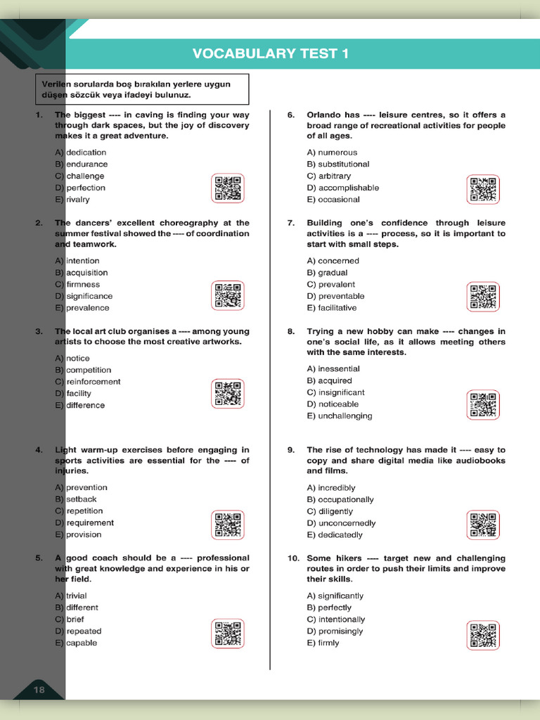Vocabulary For YDT 11 | PDF