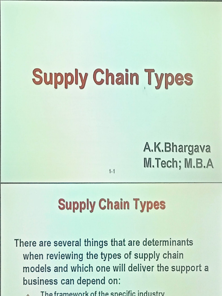 OSCM 5 - Supply Chain Types | PDF