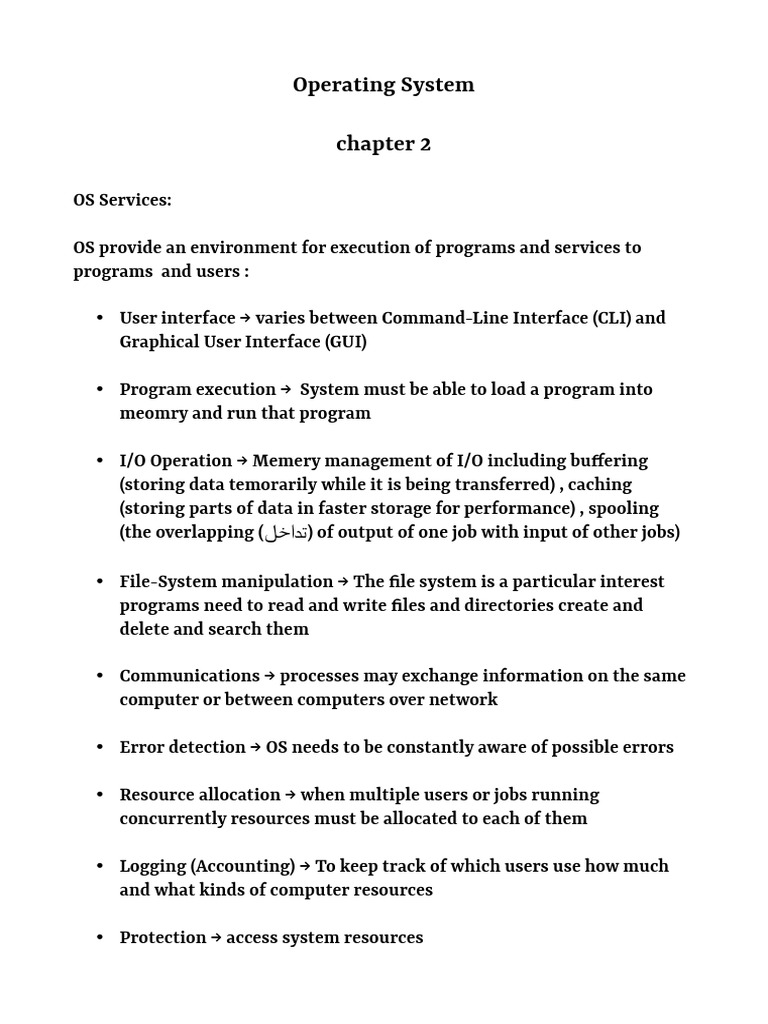 ملخص ch2 OS | PDF | Operating System | Kernel (Operating System)