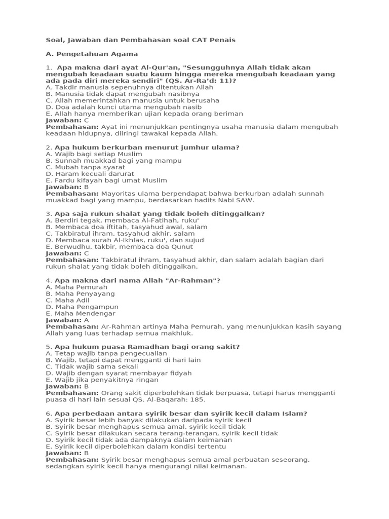 Latihan Soal Cat Penais | PDF