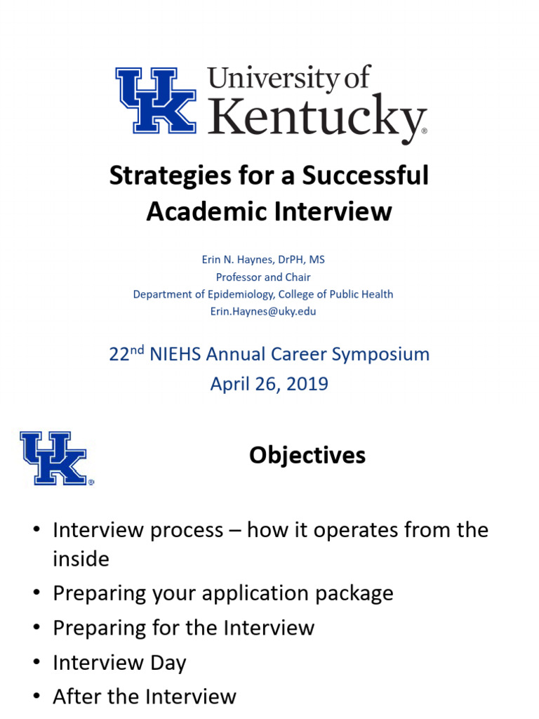 strategies_for_a_succesful_academic_interview_508 | PDF | Cognition | Human Communication