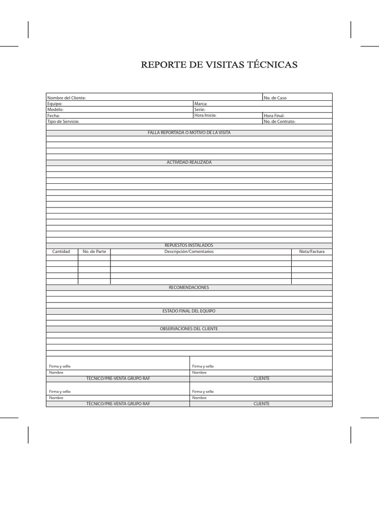 Reporte de Visita Tecnica | PDF