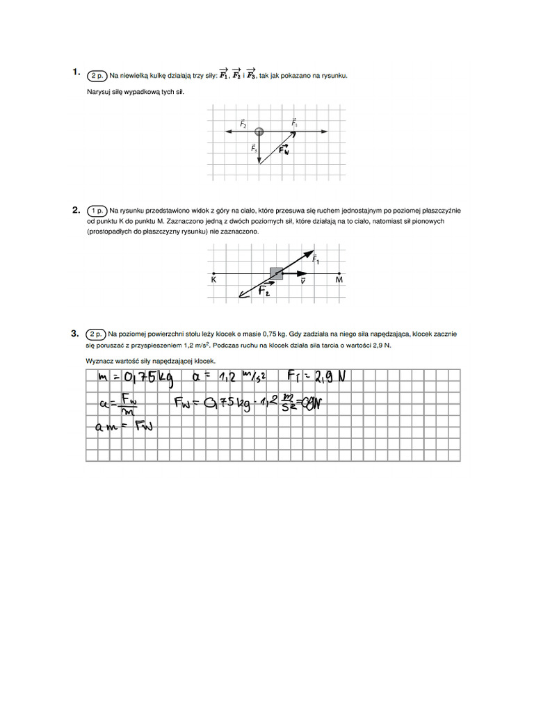 Zadania Dynamika | PDF