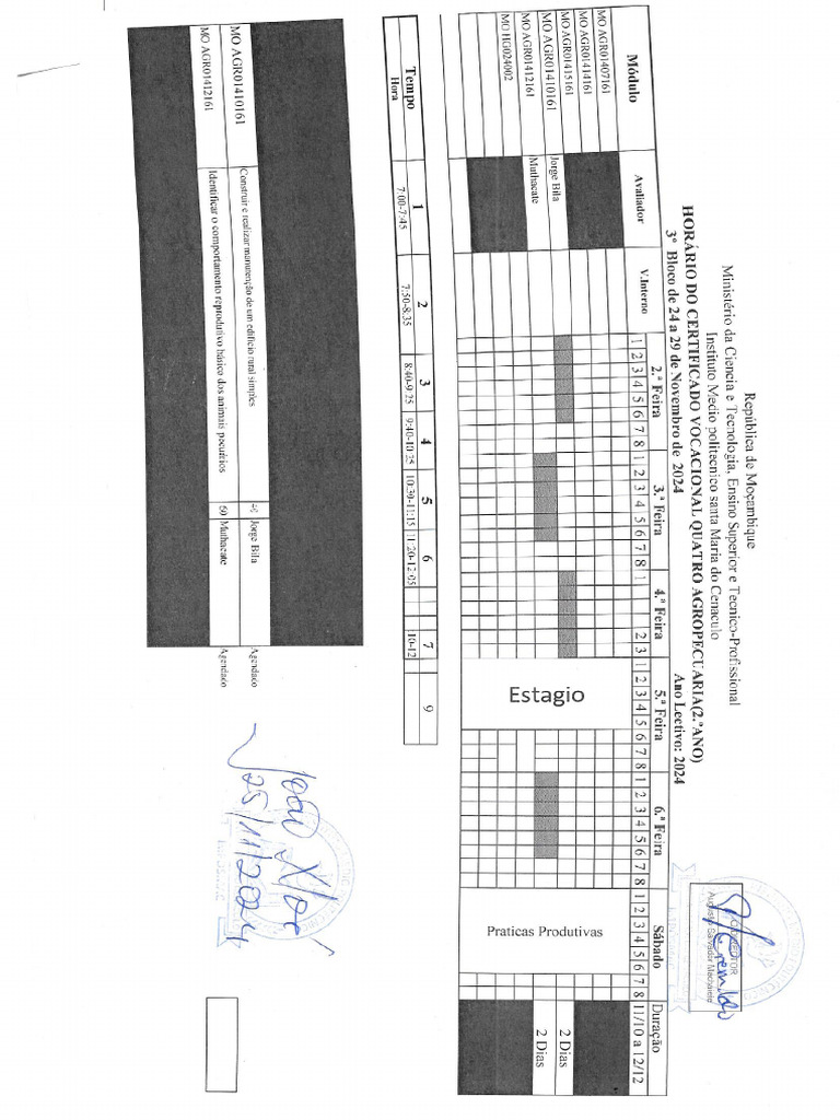 Horario III Bloco Cv4 | PDF