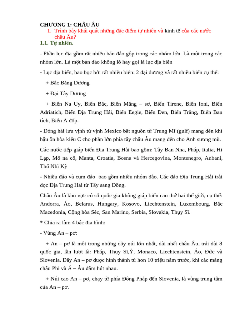 Đề Cương KTTG 2 | PDF