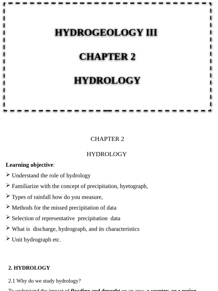 Chapter 2 - Hydrogeology III | PDF | Precipitation | Hydrology