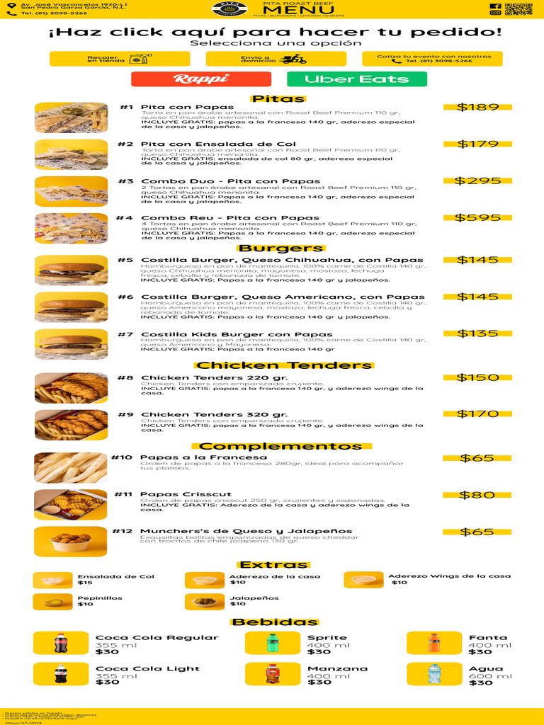 Pita Roast Beef Menu | PDF