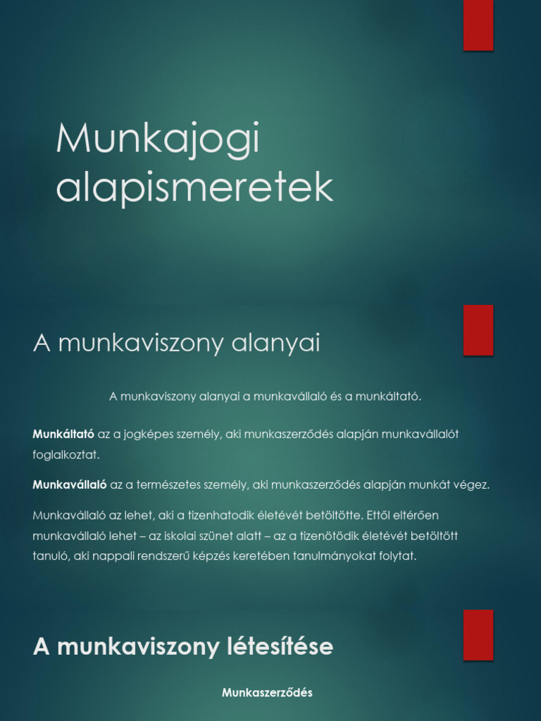 Munkajogi Alapismeretek | PDF