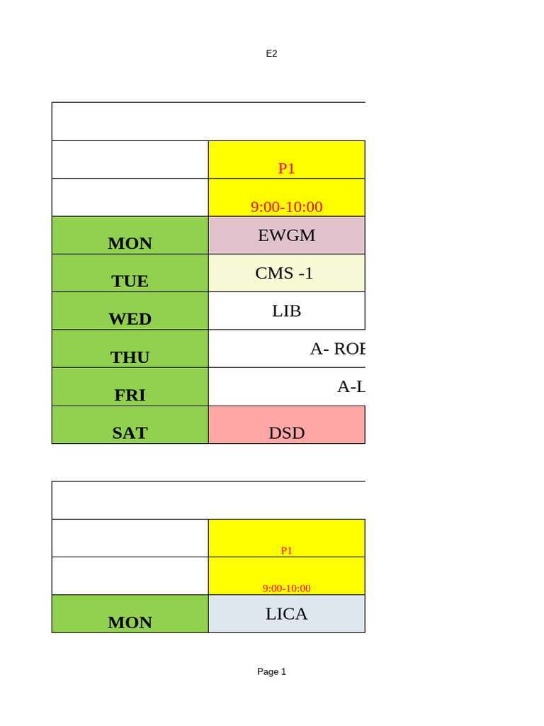 ECE - E3 E2 TimeTable SEM 2 AY24-25 | PDF | Integrated Truss Structure ...