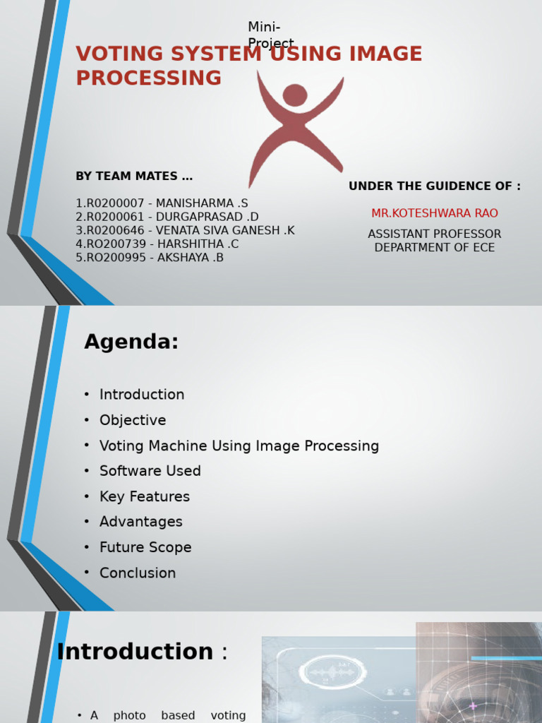 Voting System Using Image Processing Ppt | PDF | Computer Vision | Voting Machine