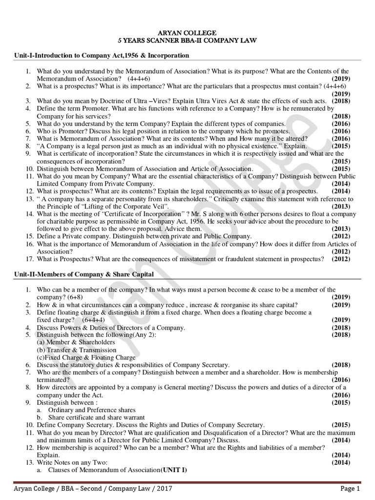 BBA II Company Law | PDF | Liquidation | Private Law