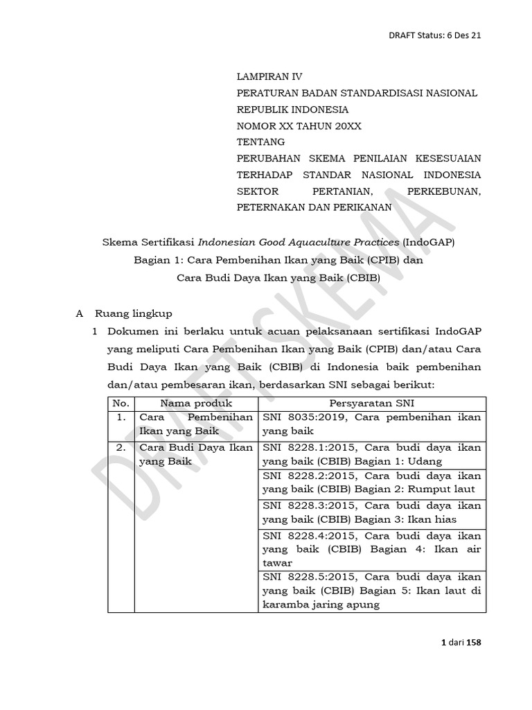Draft Skema Sertifikasi Indogap Bagian 1 Cbib Dan Cpib PH | PDF