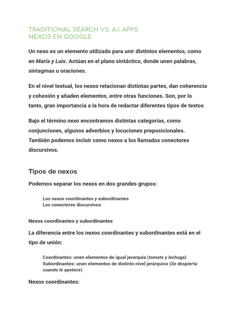 TRADITIONAL SEARCH VS | PDF | Sintaxis | Gramática