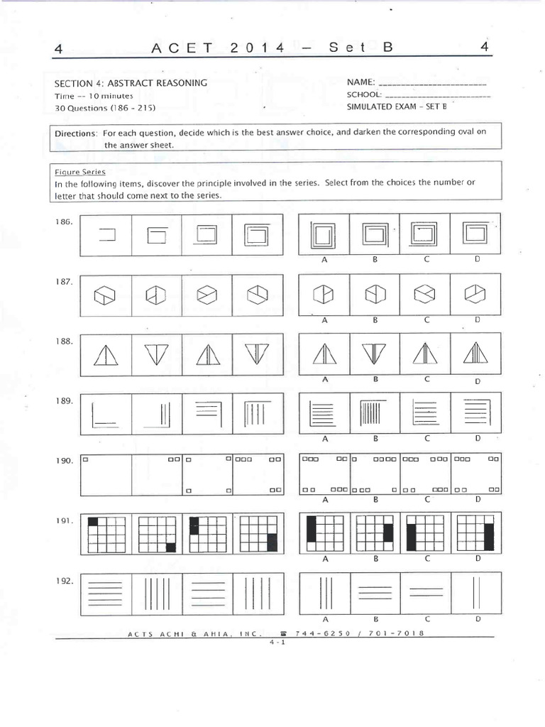 ACET_Abstract Reasoning I | PDF