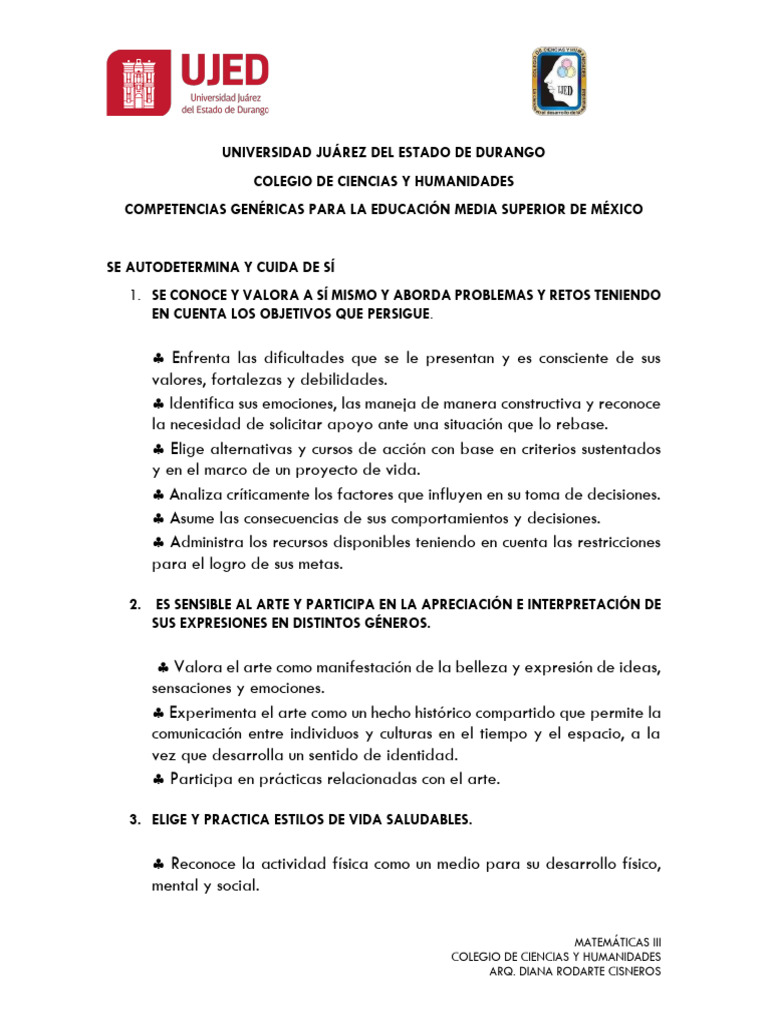 Competencias Génericas | PDF | Comunicación | Las emociones