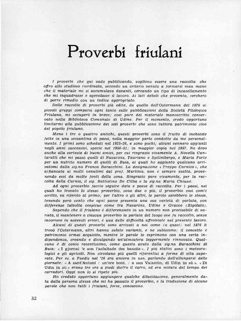 PROVERBI FRIULANI | PDF