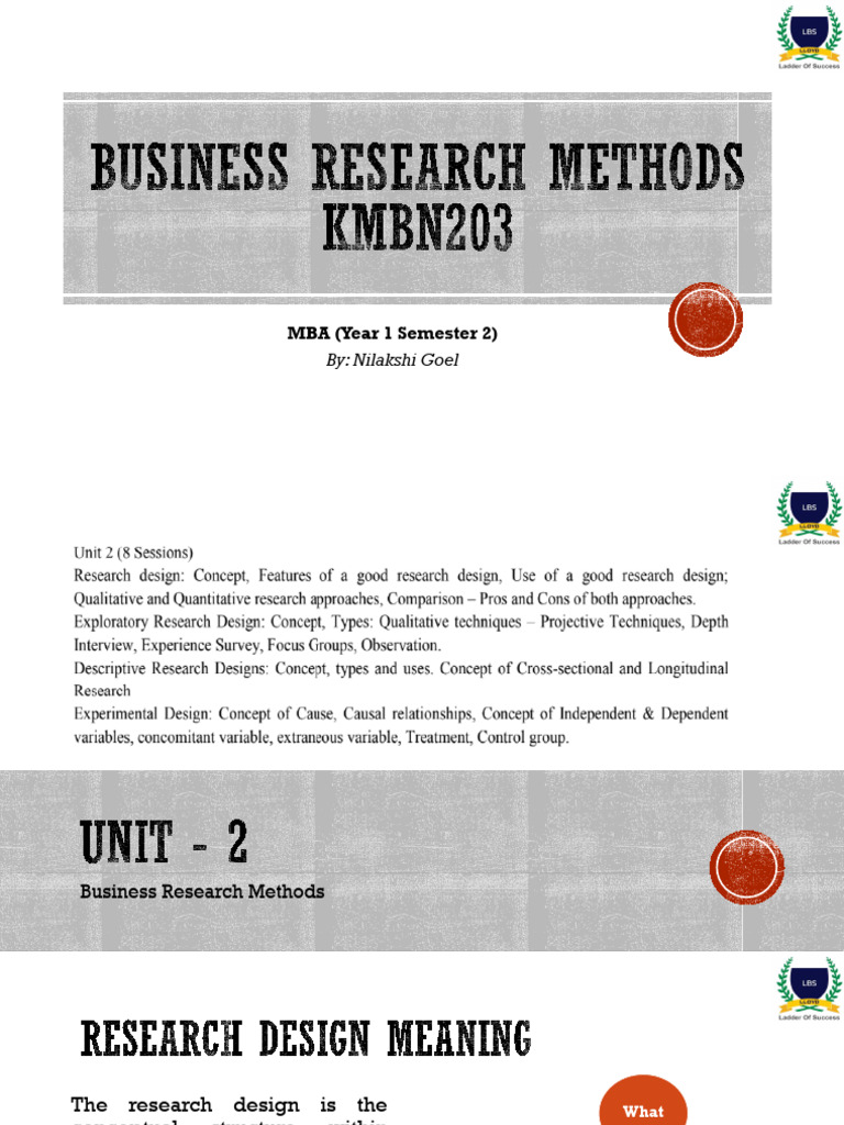 AKTU BUSSINESS RESEARCH Unit 2 | PDF | Dependent And Independent Variables | Experiment