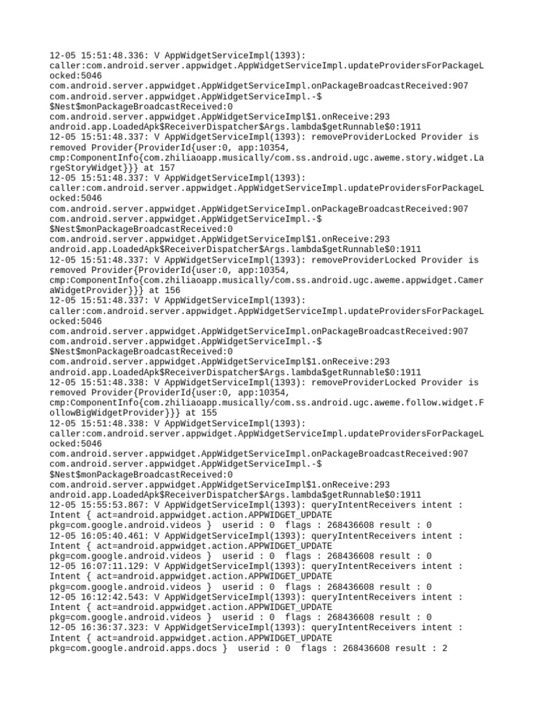 Appwidget History Log1 | PDF | Embedded Linux Distributions | Software