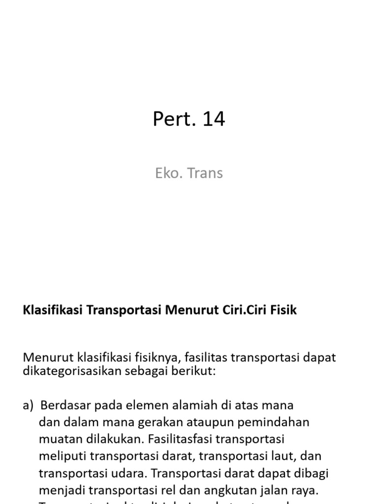 Pert.14 (Eko. Trans) | PDF