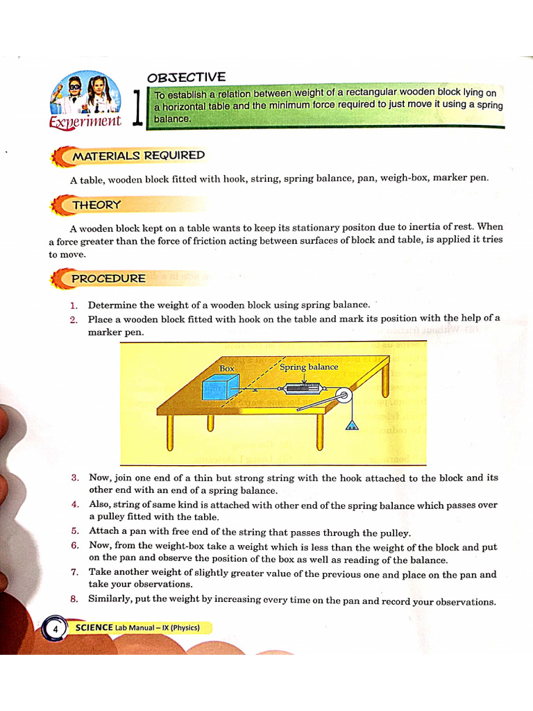 ix science physics practicals | PDF