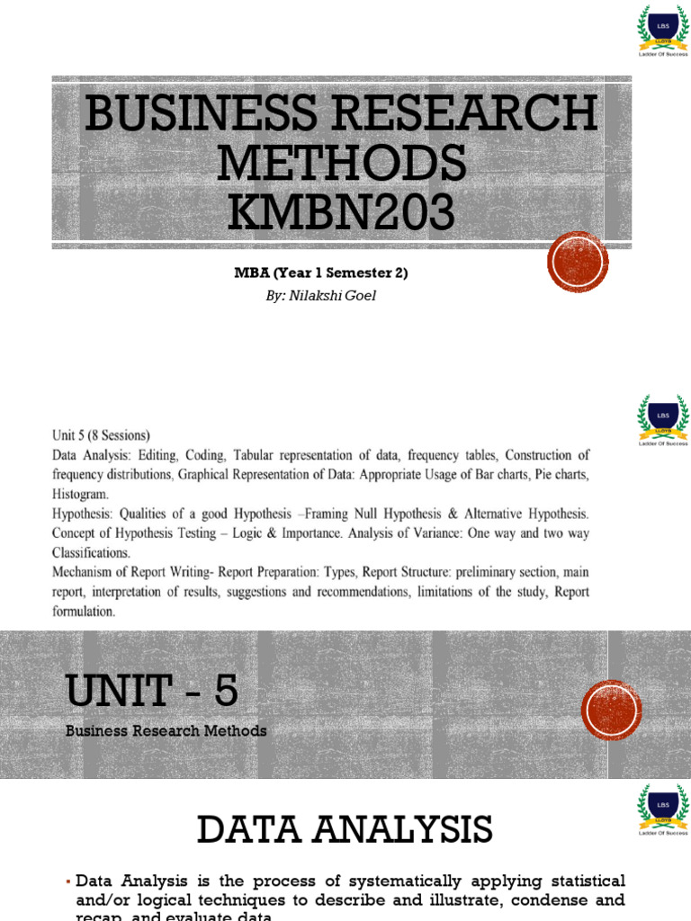 AKTU BUSSINESS RESEARCH Unit 5 | PDF | Hypothesis | Type I And Type Ii Errors
