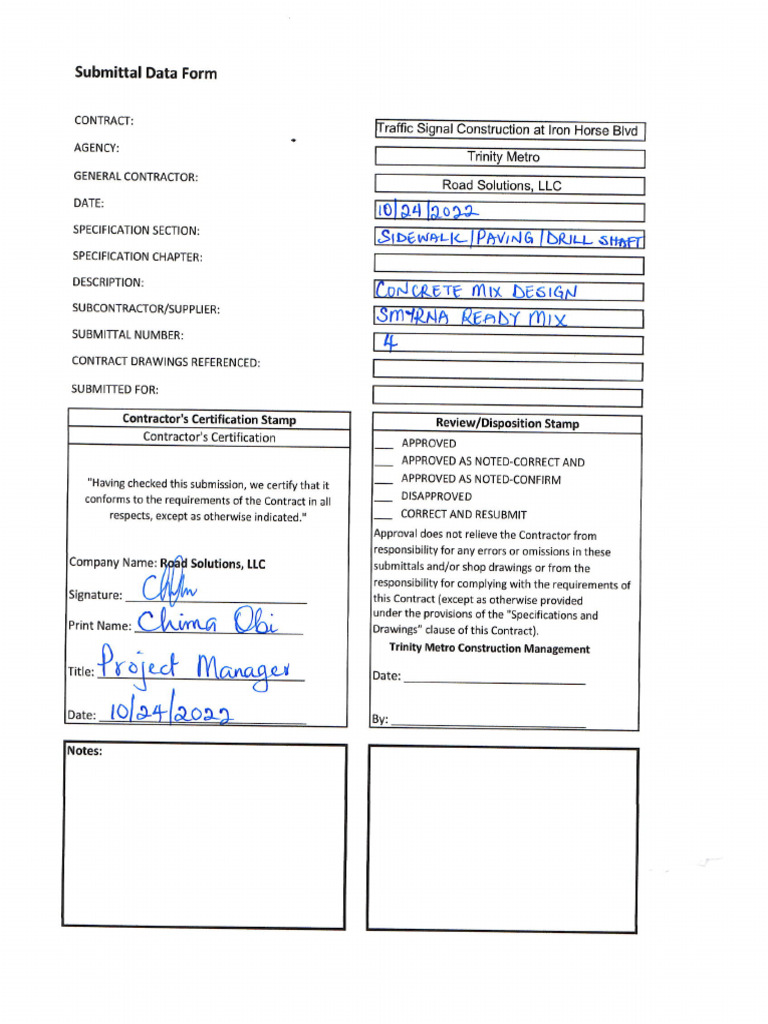 Class C Concrete Mix Design Submittals | PDF | Concrete | Cement