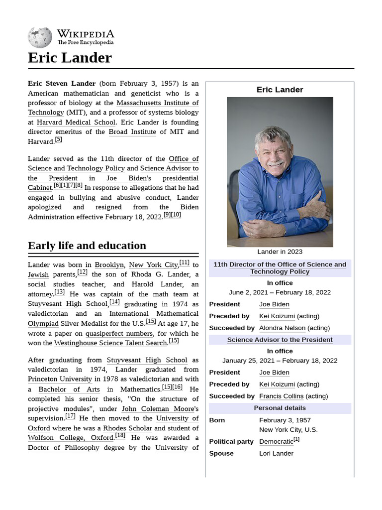 Eric_Lander | PDF | Genetics