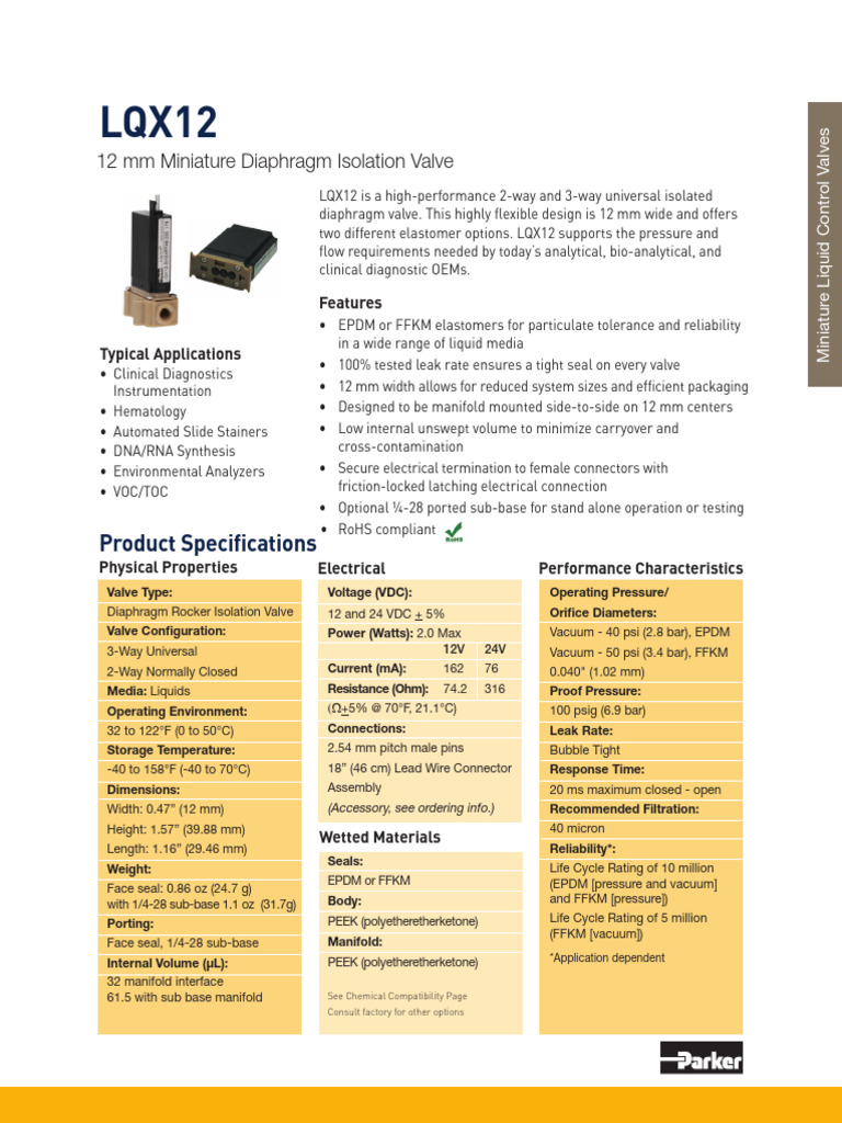LQX12-Data-Sheet | PDF | Valve | Vacuum