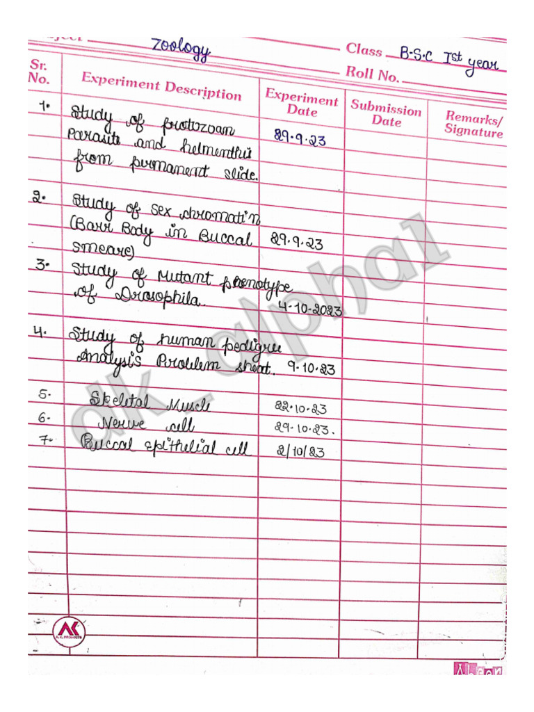 Zoology Practical BSC Semester | PDF