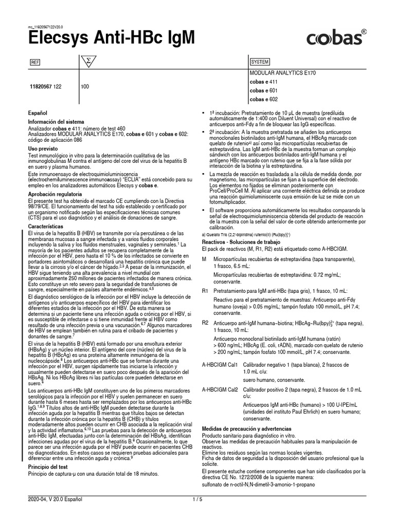Test Anti-HBc IgM para Hepatitis B | PDF | Hepatitis B | Hepatitis
