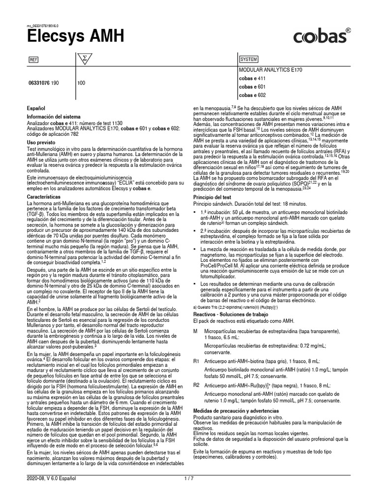 Elecsys AMH.ms_06331076190.V6.es | PDF | Sistema reproductivo