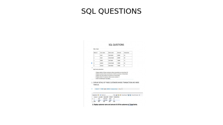 SQL Questions | PDF