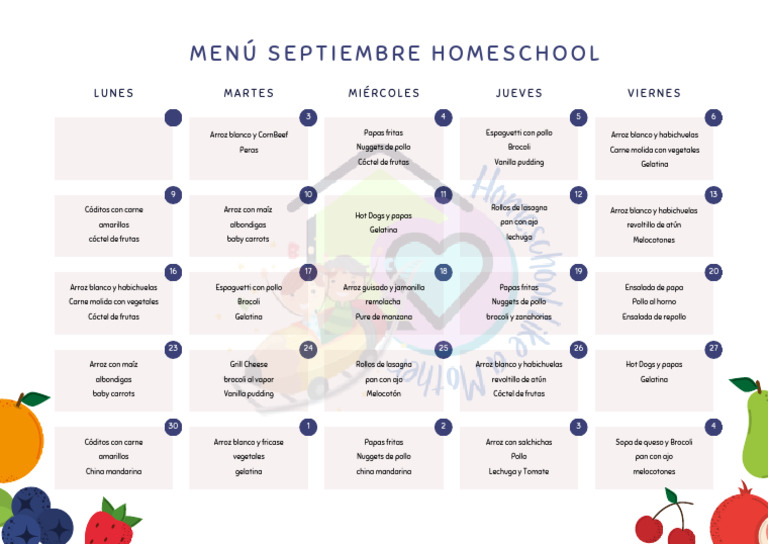 Menú Septiembre | PDF | Pancho | Cocina