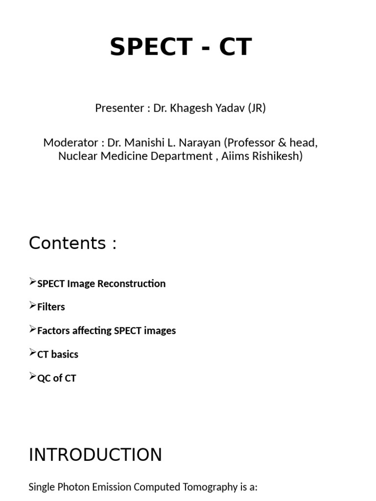 Spect | PDF | Ct Scan | X Ray